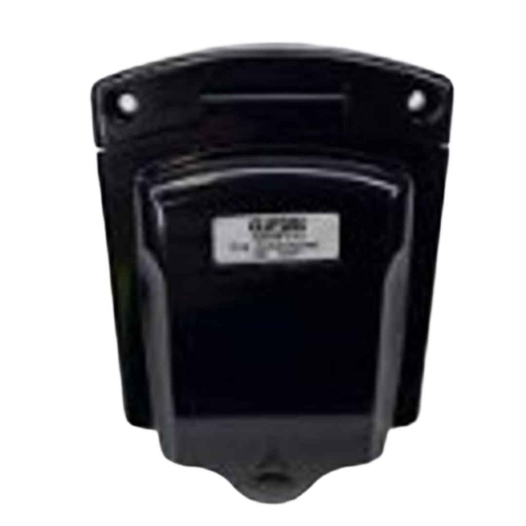 Clipsal Power Inlet, 15amp, Weatherproof Lid, BLACK | Wide Bay Caravans