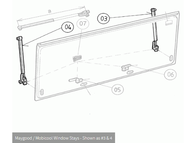 DM-W350: Window Stays (Pair) - Suit 350mm Maygood / Mobicool Windows ...