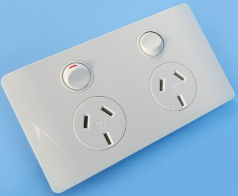 CMS Power Outlet Double Natural White | Wide Bay Caravans