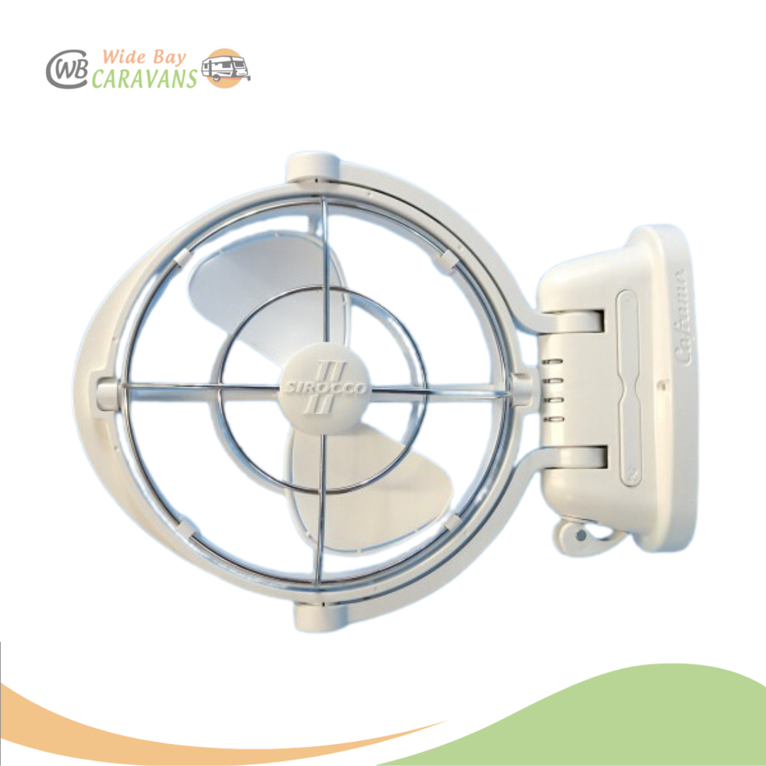 Sirocco Fan II - 3 Speed - 12V / 24V - 18cm (White) | Wide Bay Caravans