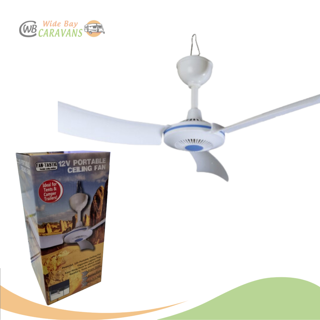FANTASTIC 12V PORTABLE CEILING FAN PLUG CARAVAN CAMPING CAMPER FANS ...